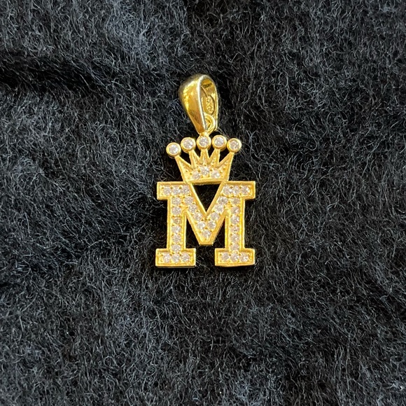 Accessories | Sterling Silver With Yellow Gold Overlay Letter M Crown ...